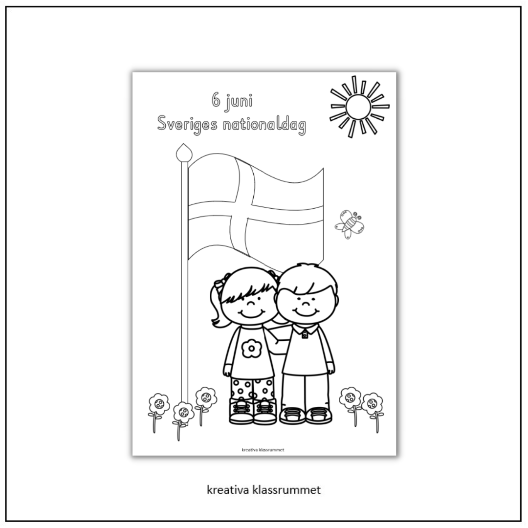 Ungdomsmålarbilder: +10 gratis bilder för svenska flaggans dag